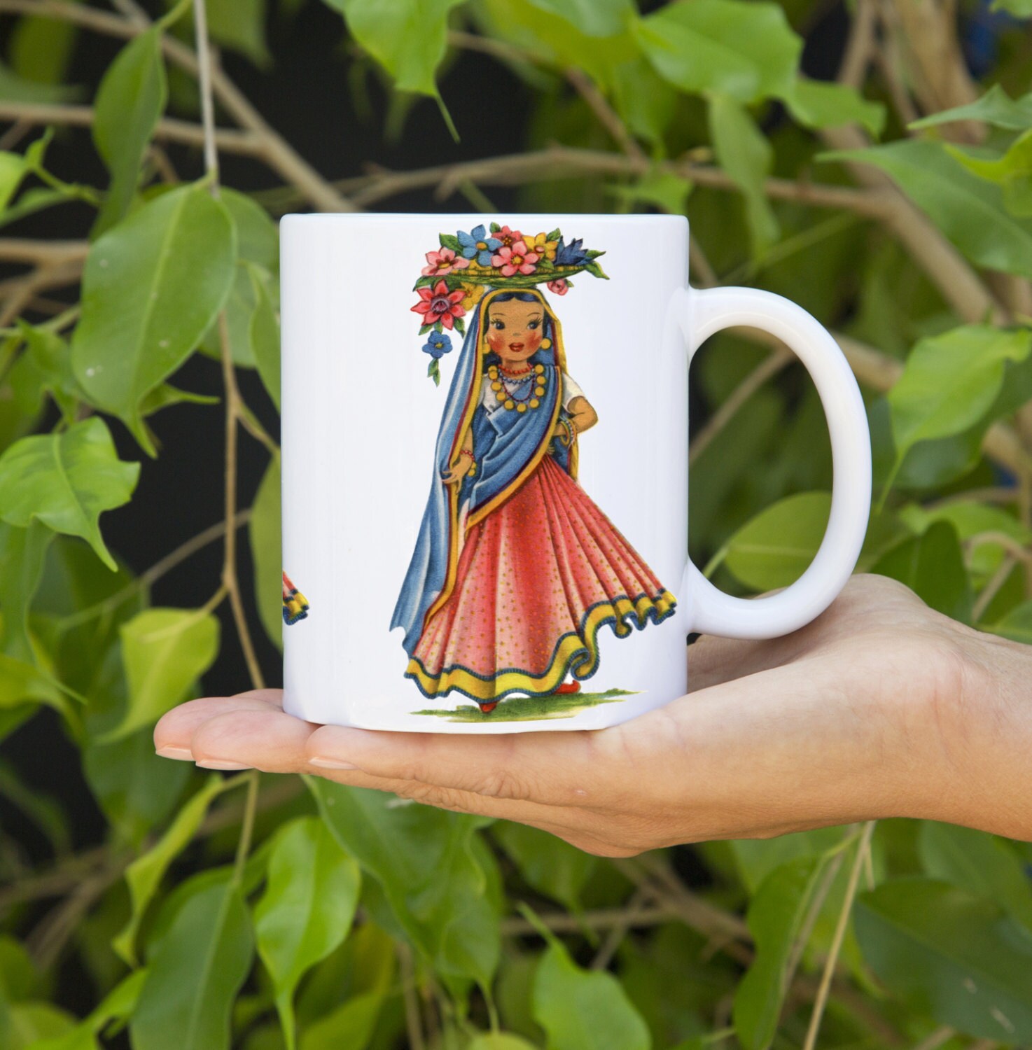 Indian Girl Mug-girls of the World - Etsy