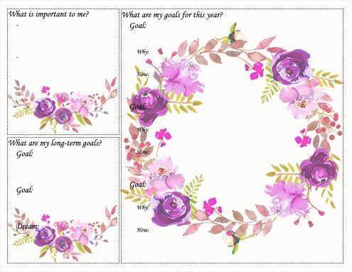 Floral Yearly Goal-setting Printable - Etsy