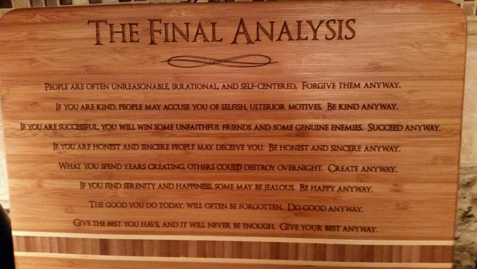 Mother Teresa Do It Anyway Final Analysis Engraved Cutting - Etsy