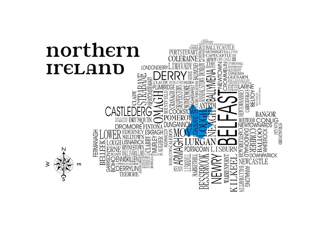 Northern Ireland Word Map - Etsy