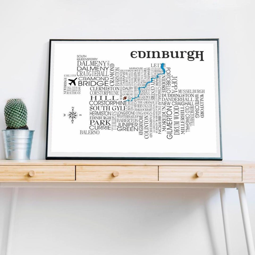 Edinburgh Word Map - Etsy