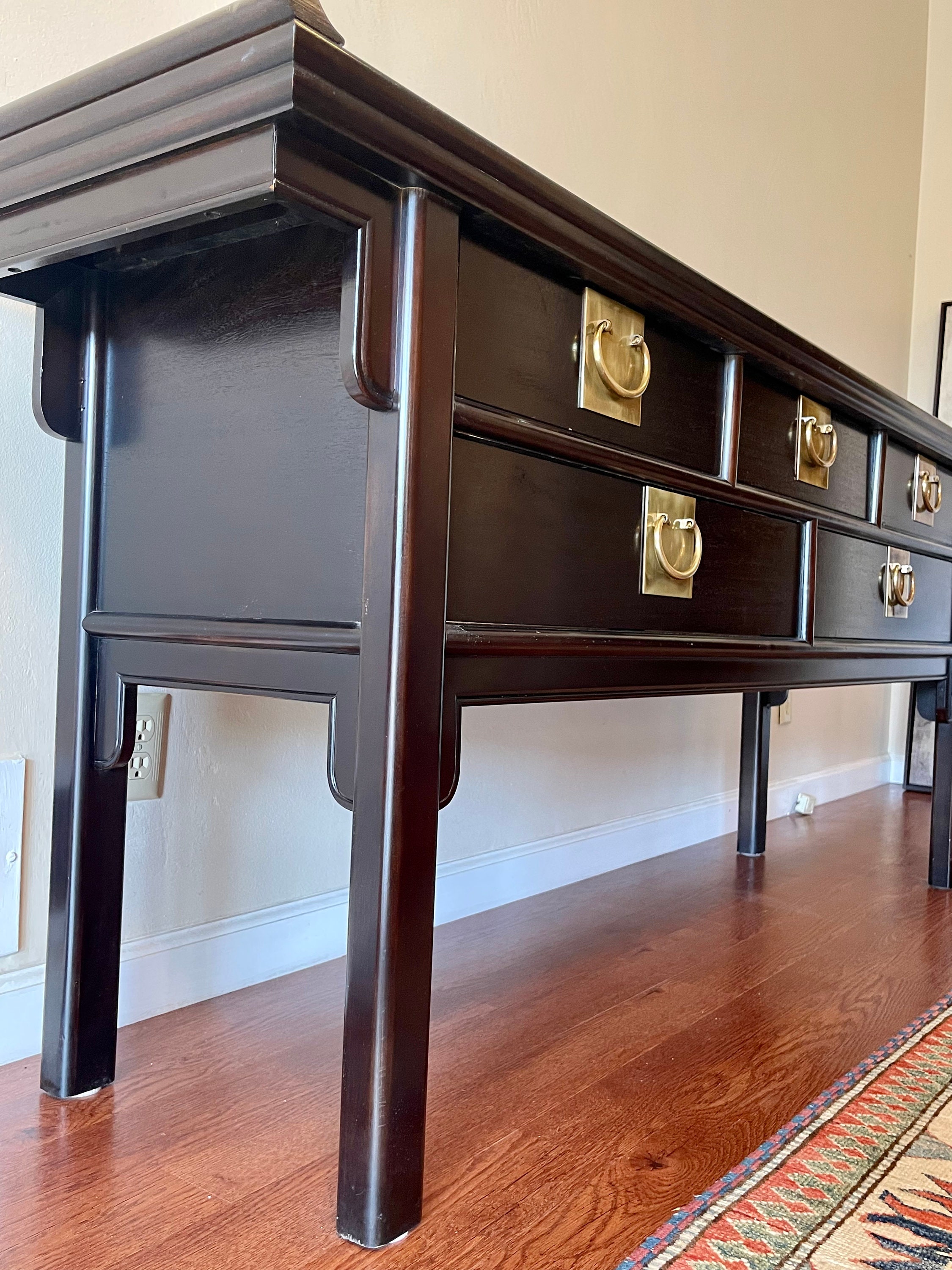 Asian Influenced Lacquered Console Table - Etsy