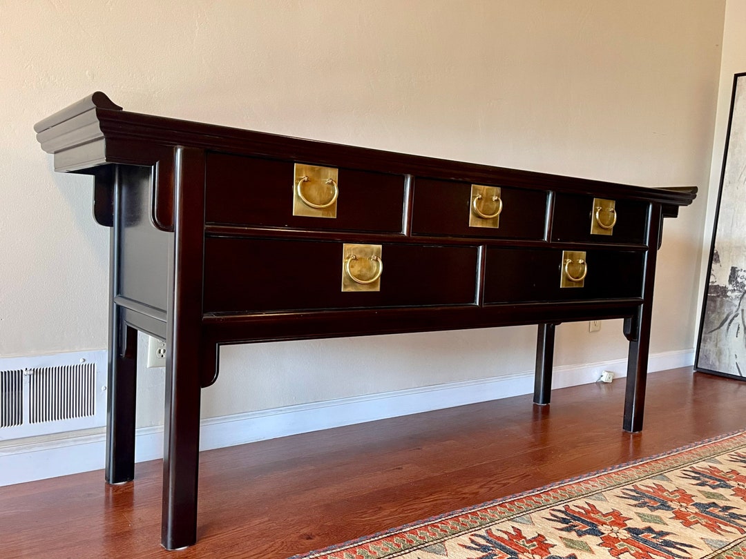 Asian Influenced Lacquered Console Table - Etsy