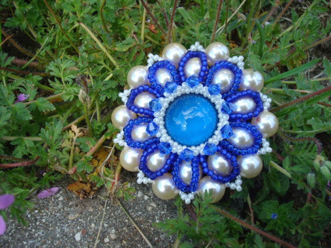 Bead Embroidery Brooch - Etsy
