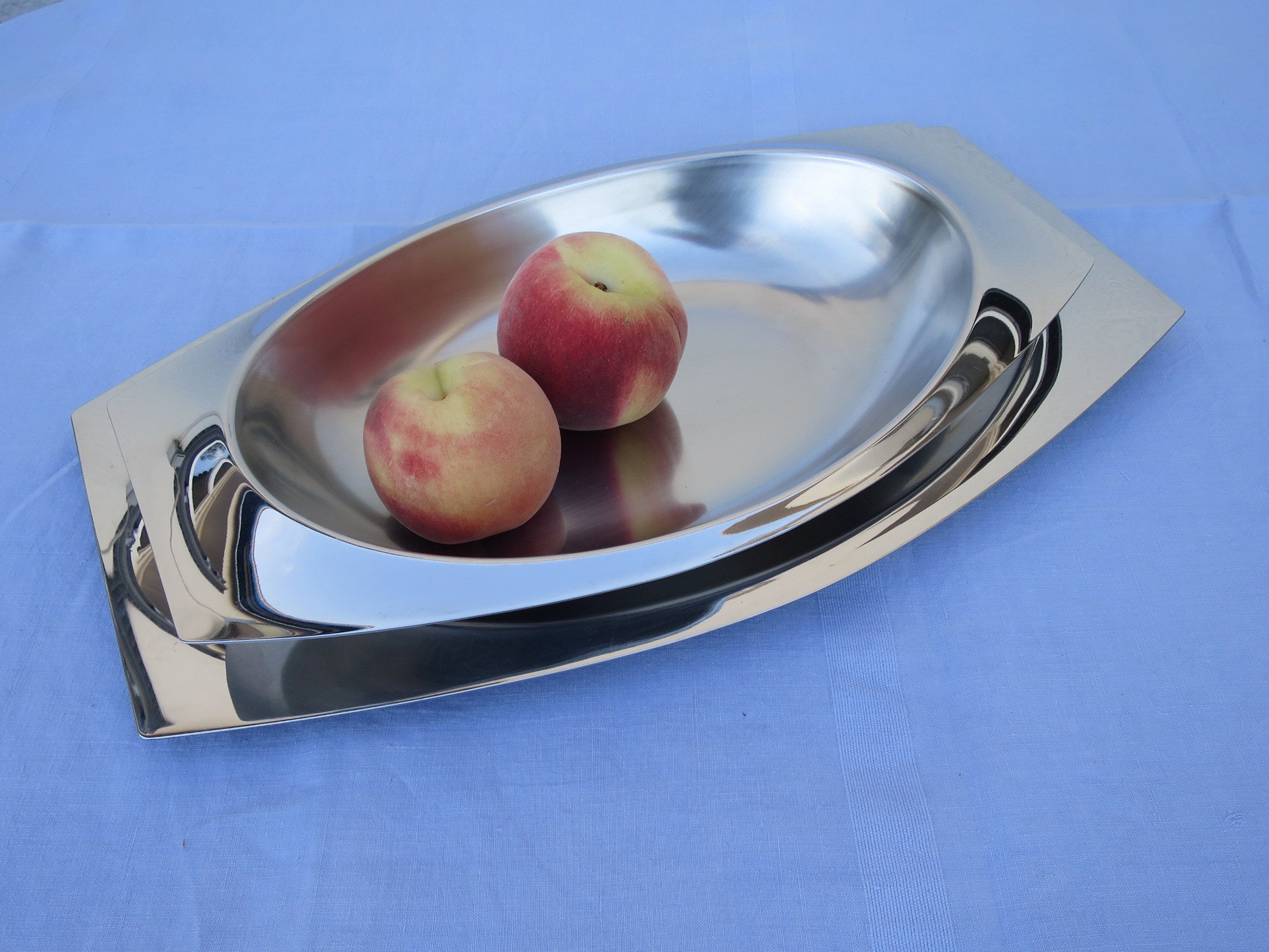 Dishes LETANG REMY Model OCEANE in Vintage Stainless Steel - Etsy