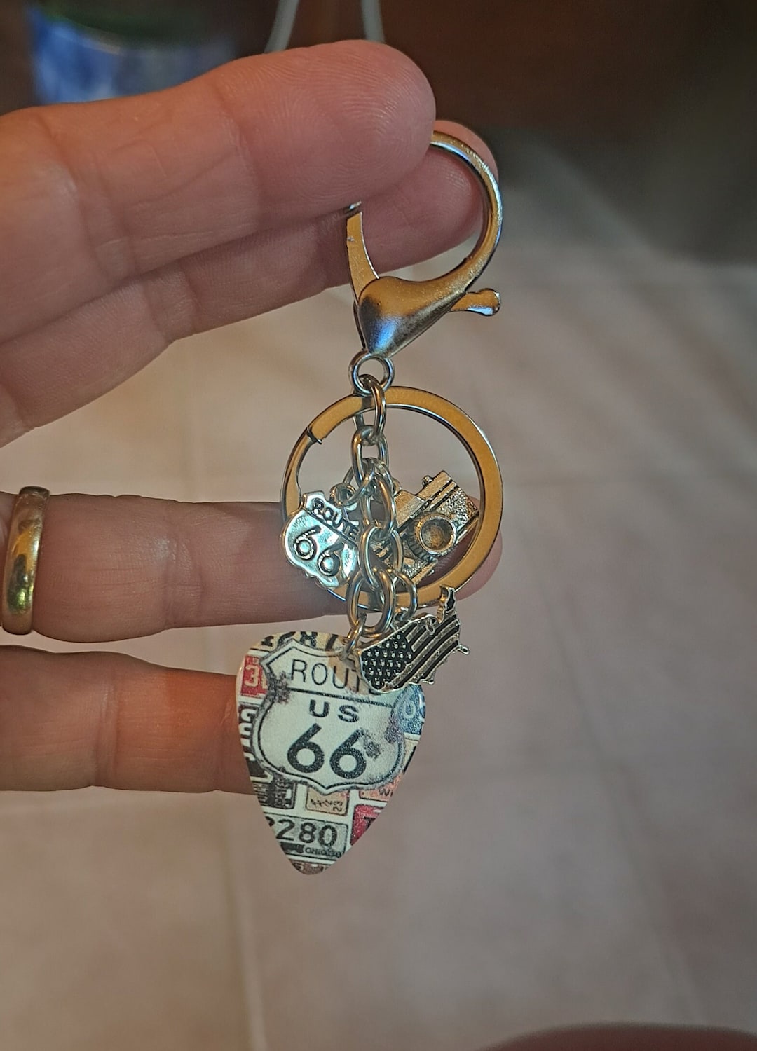 Route 66 Key Ring With Clip - Etsy