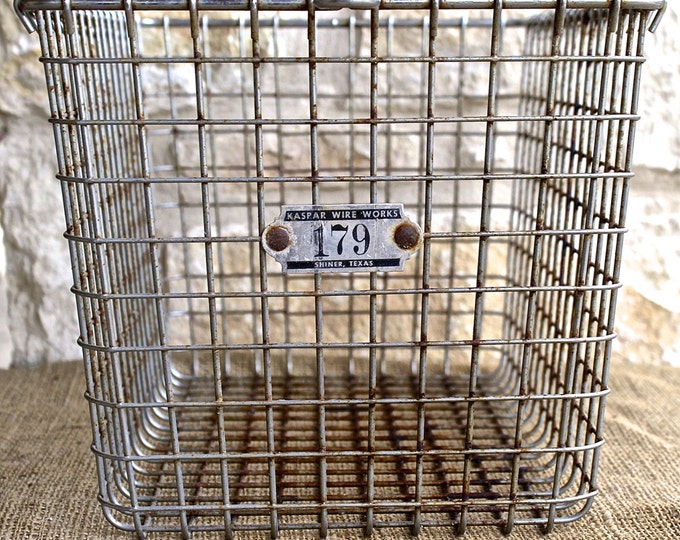 Vintage Gym Basket Made In Shiner Texas Kaspar Wire Works Etsy