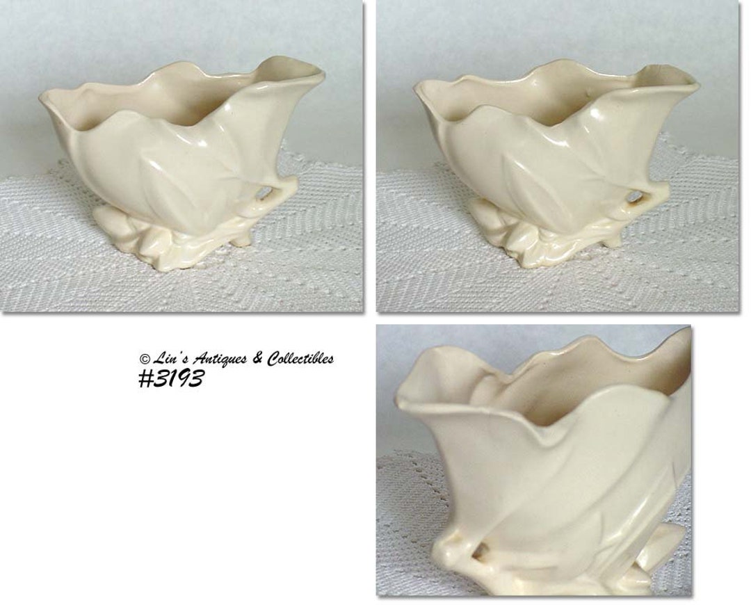Mccoy Pottery Two White Lily Bud Shell Planters (#3193) - Etsy