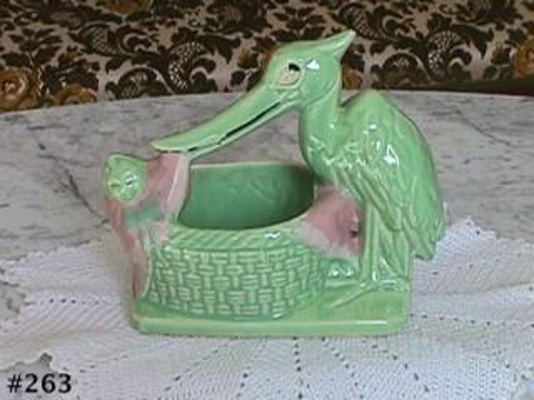 Mccoy Pottery Stork With Baby Vintage Planter (#263) - Etsy