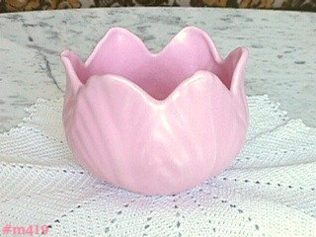 Vintage Pottery Pink Tulip Bloom Planter (#M419) - Etsy