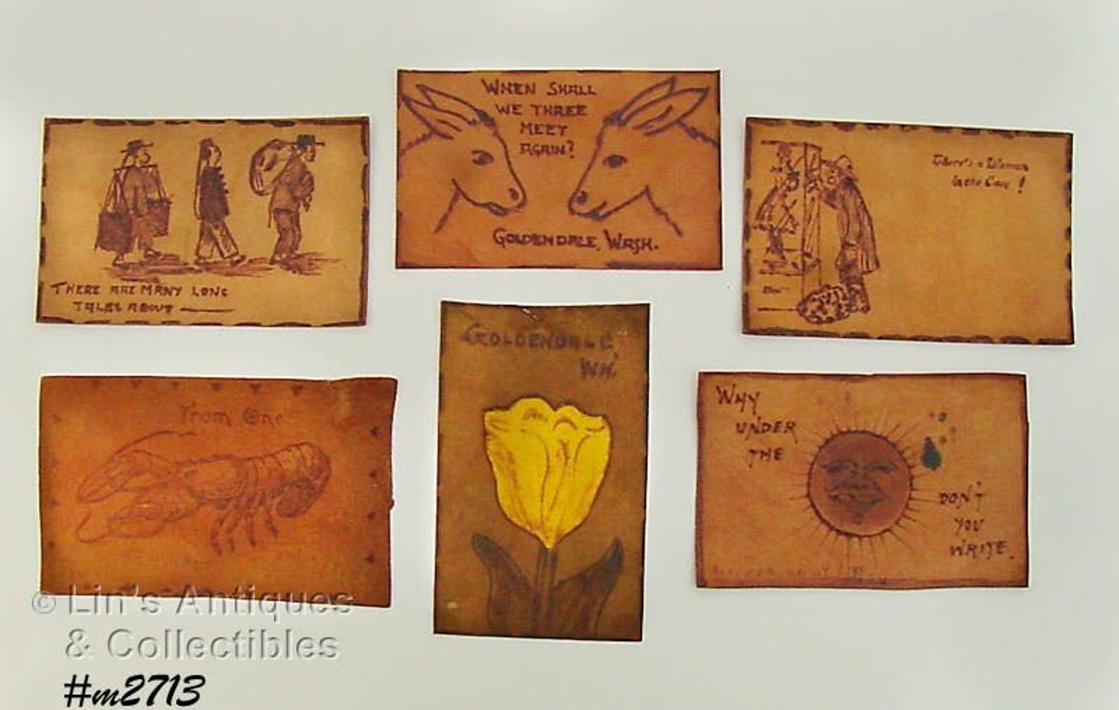 Vintage Leather Postcards Lot of 6 Each Different (#M2713) - Etsy