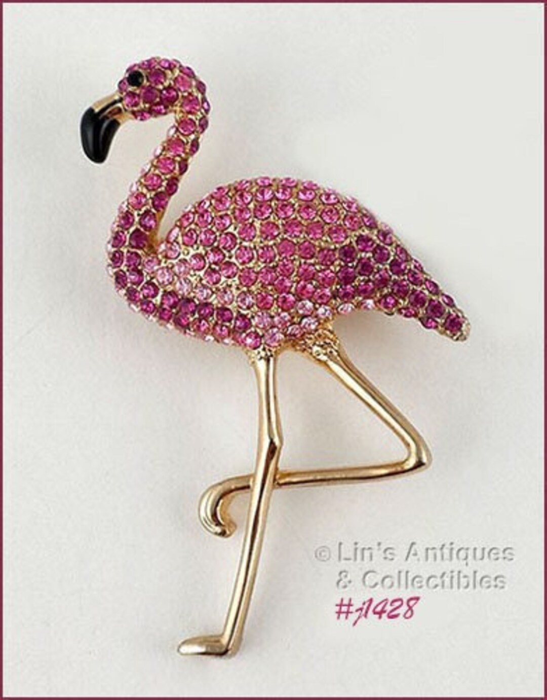 Signed Eisenberg Ice Flamingo Pin Gold Tone Legs J1428 - Etsy