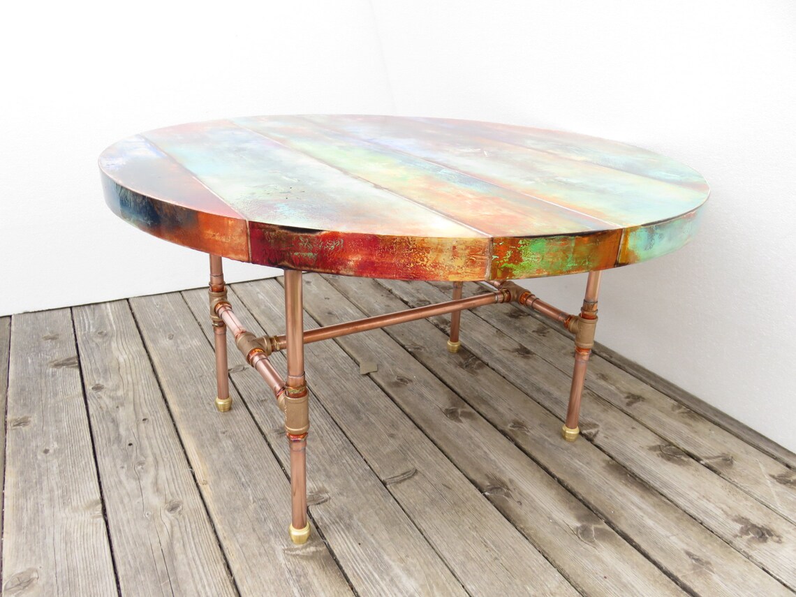 Whimsical Pink Painted Round Table Pub Table Bistro Table - Etsy