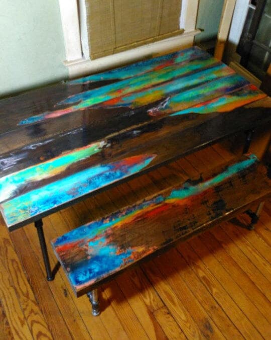 Whimsical Painted Coffee Table. Multi Colored Coctail Table. | Etsy UK