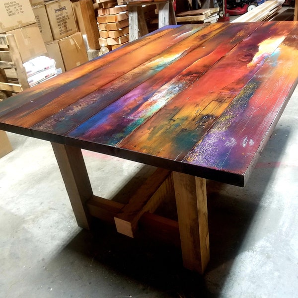 Painted Dining Table - Etsy
