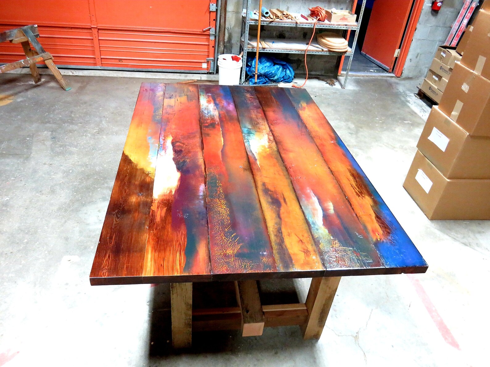 Modern Farmhouse Dining Table. Hand Painted Kitchen Table. Rustic Barn ...