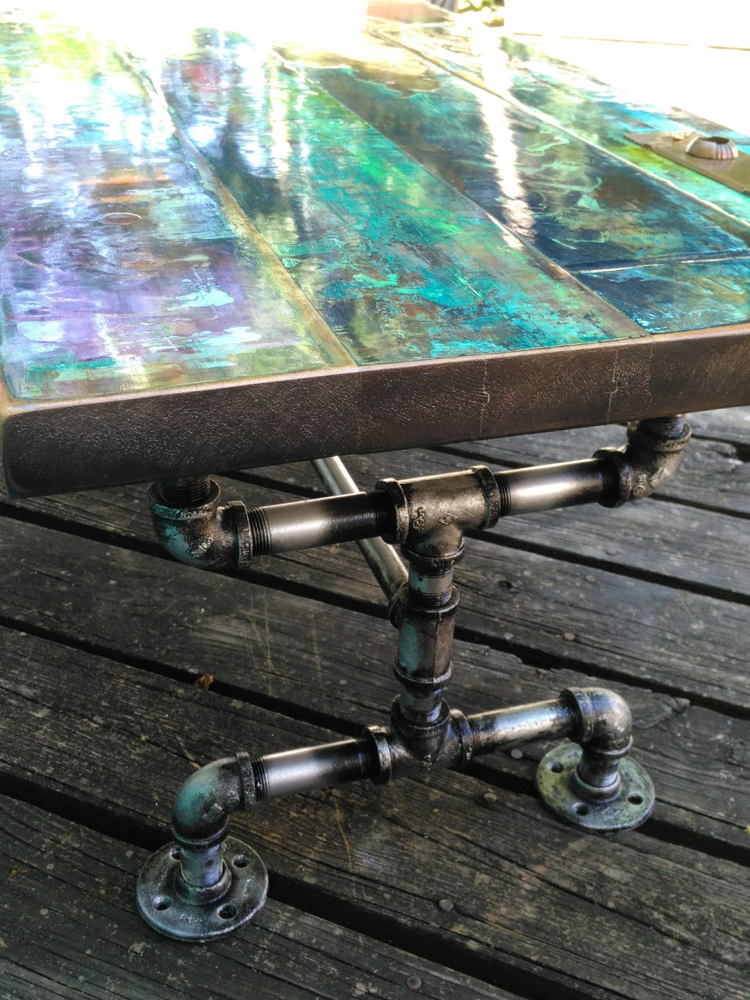 NOT FOR SALE Pipe Trestle Style - Black and Galvanized Pipe Trestle ...