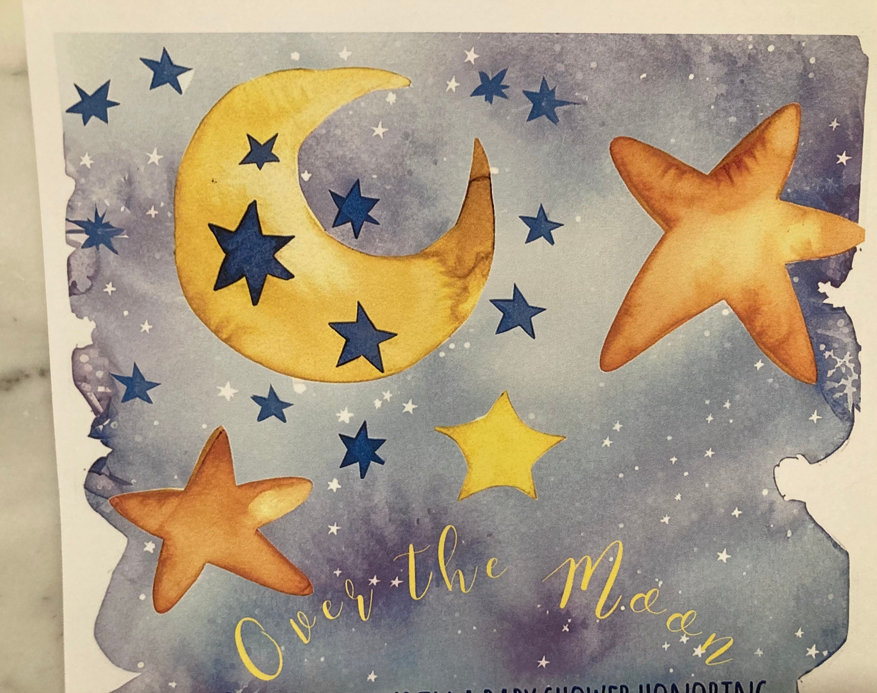 Over the Moon Instant Download Invitation Template Baby Shower Birthday ...