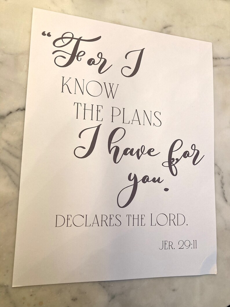 Jeremiah 29:11 Instant Download Scripture 8x10 Printable Art for Agenda ...