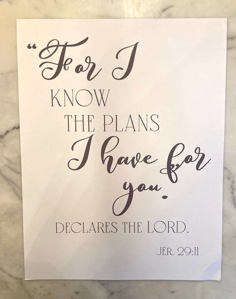 Jeremiah 29:11 Instant Download Scripture 8x10 Printable Art for Agenda ...