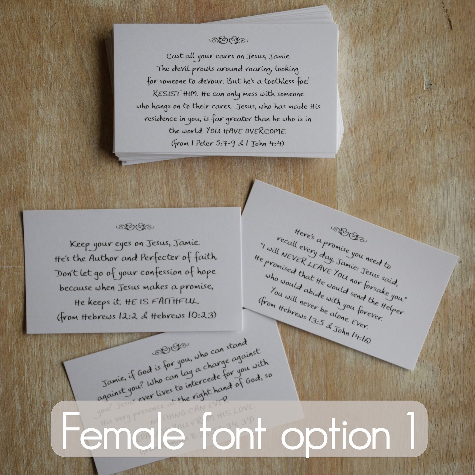 Personalized Scripture Cards Small Set - Etsy