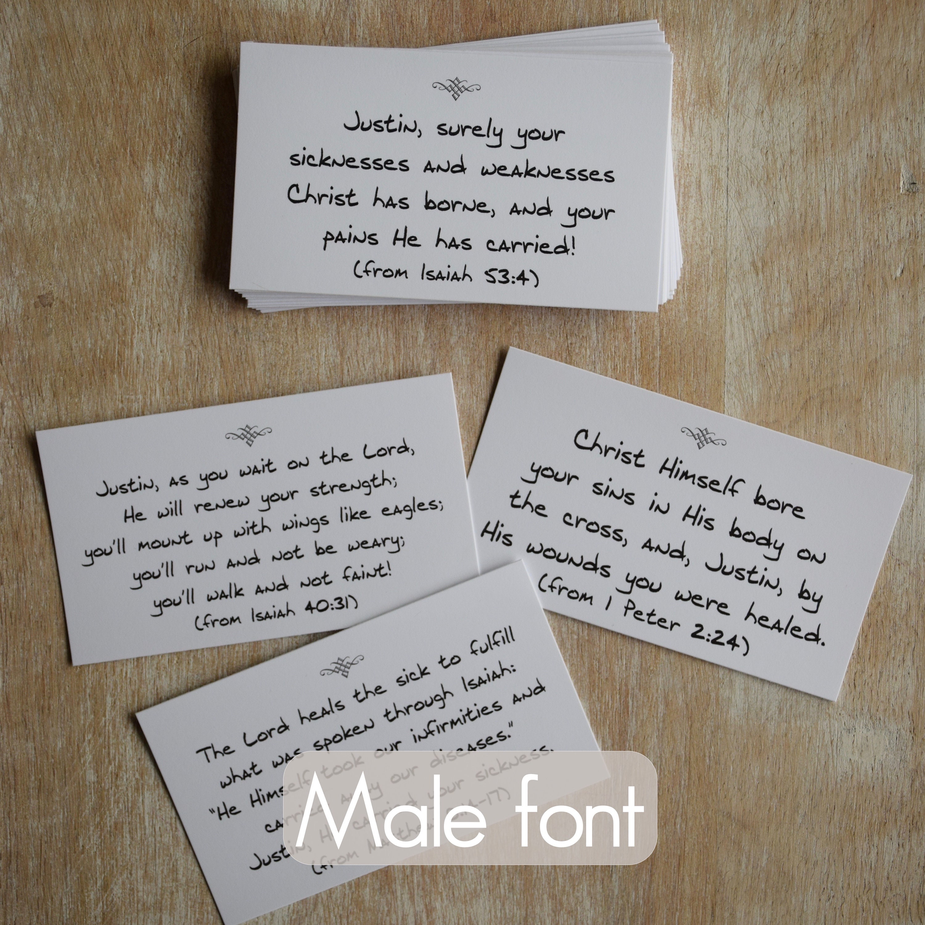 Personalized Healing Scripture Cards - Etsy
