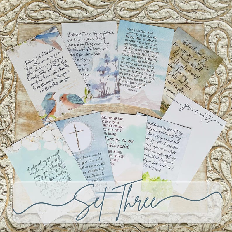 Grace Notes, Set of 8 Scripture Notecards With Envelopes - Etsy