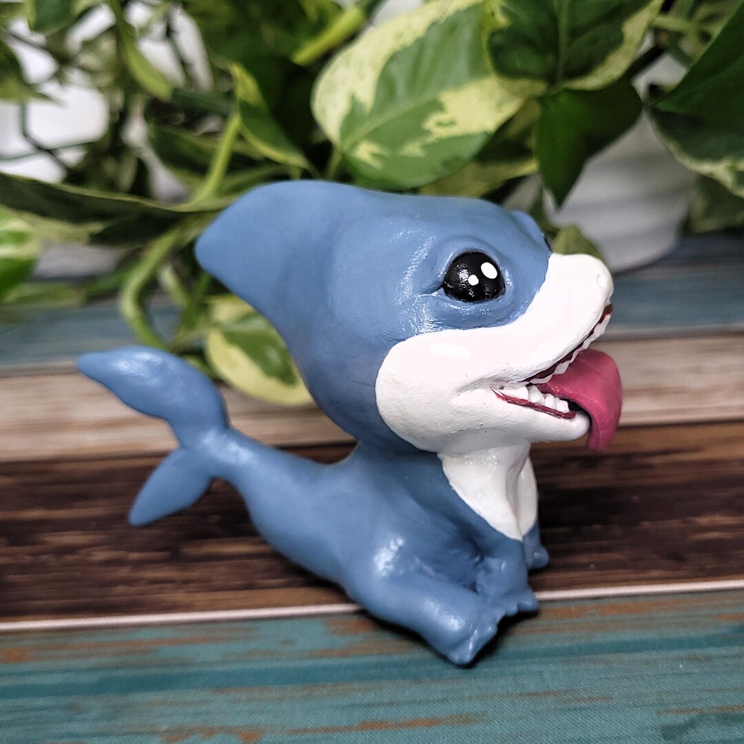 Cute Land Shark - Handcrafted Polymer Clay Sculpture - Etsy