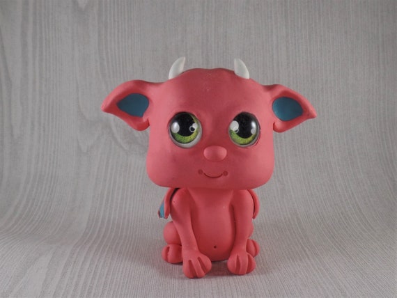 Pink Gargoyle Dragon Figurine Handmade Cake Topper or Unique - Etsy
