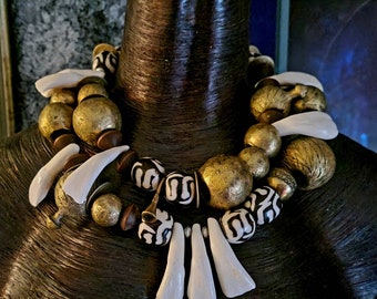 Bone Tribal Necklace - Etsy