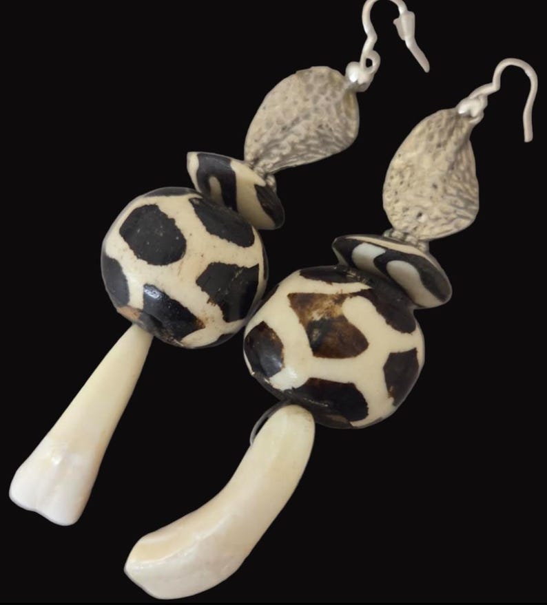 Tribal Bone & Incisor Tooth Shoulder Dusters - African Safari Inspired ...