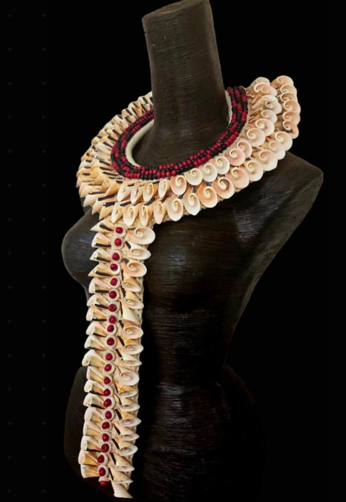 Vintage Papua New Guinea Seashell Chest Piece: Exotic Tribal Wall Art ...