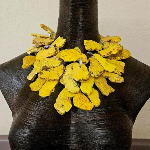 Jasper Slab Statement Necklace - Etsy