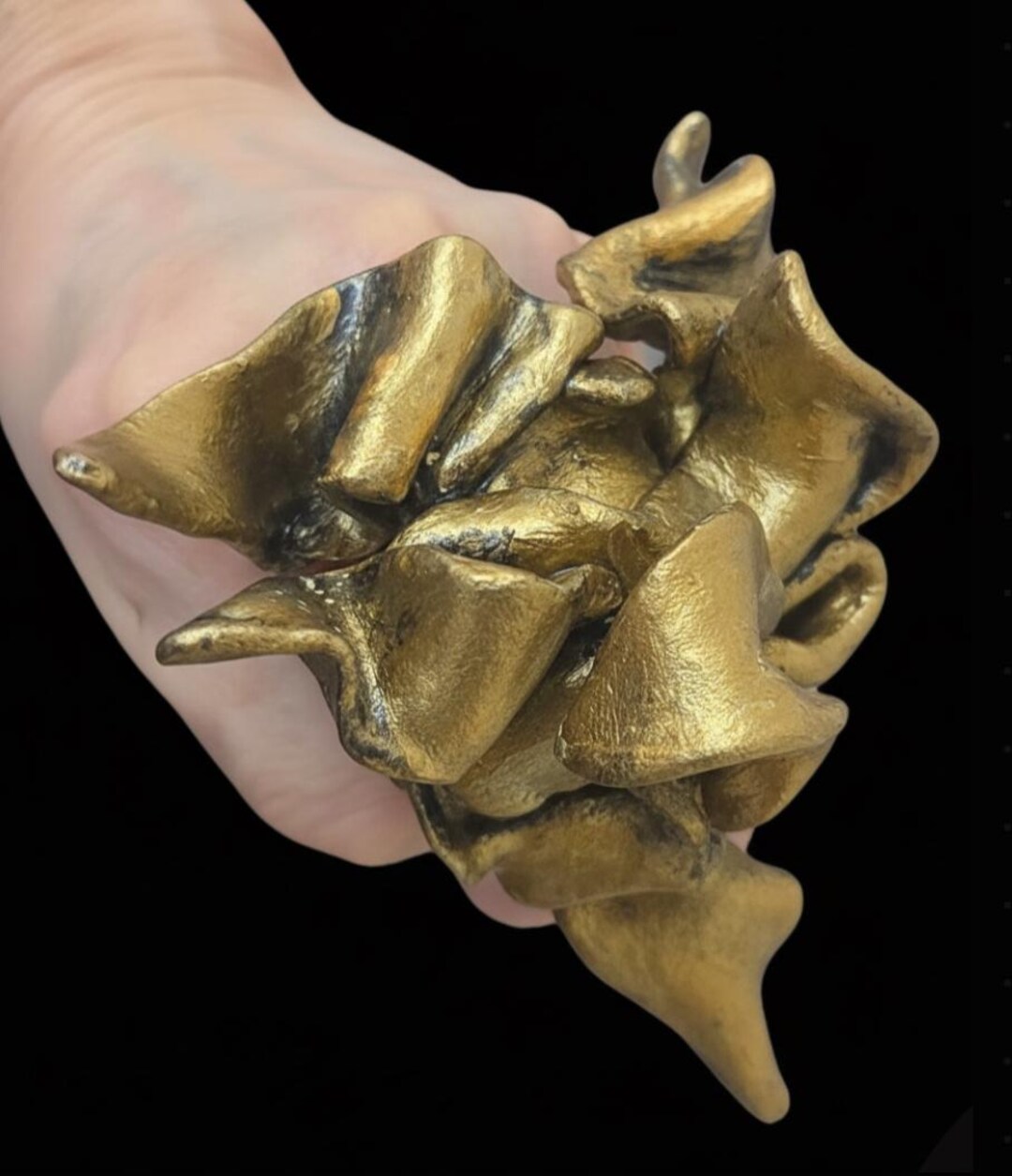 Avant Garde Golden Metallic Sculpted Statement Ring : OOAK Unisex Hand ...