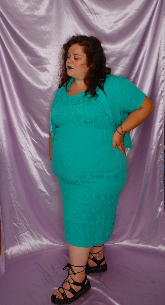 1990s Plus-Size Miss Honey Looks // Jade Green Floral… - Gem