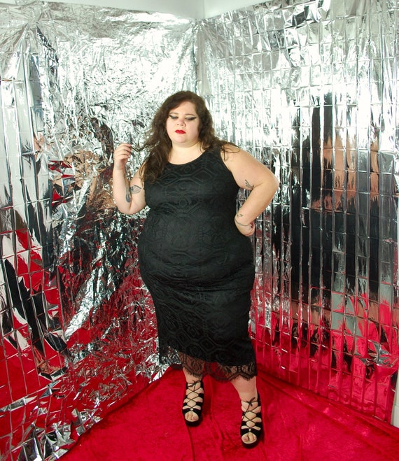 Plus-Size Hot Grunge Widow Look // 1990s Black Sleeve… - Gem