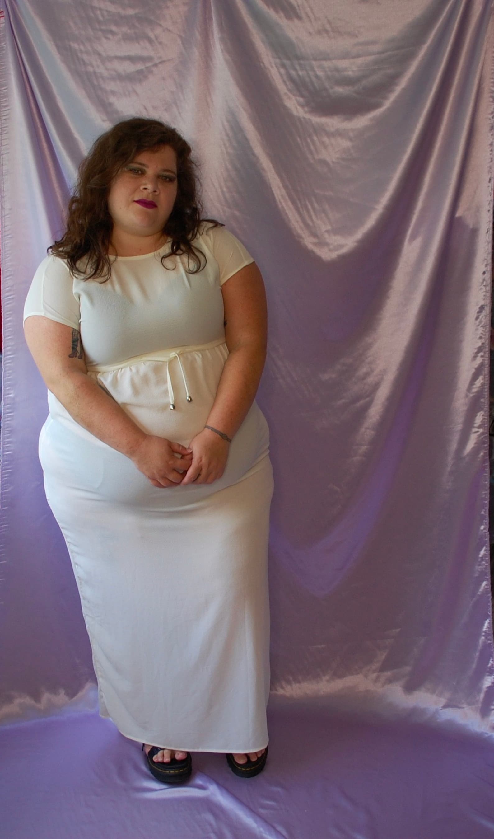 1980s Plus-size Poolside Looks // Semi-sheer Short-sleeve Tie Waist ...