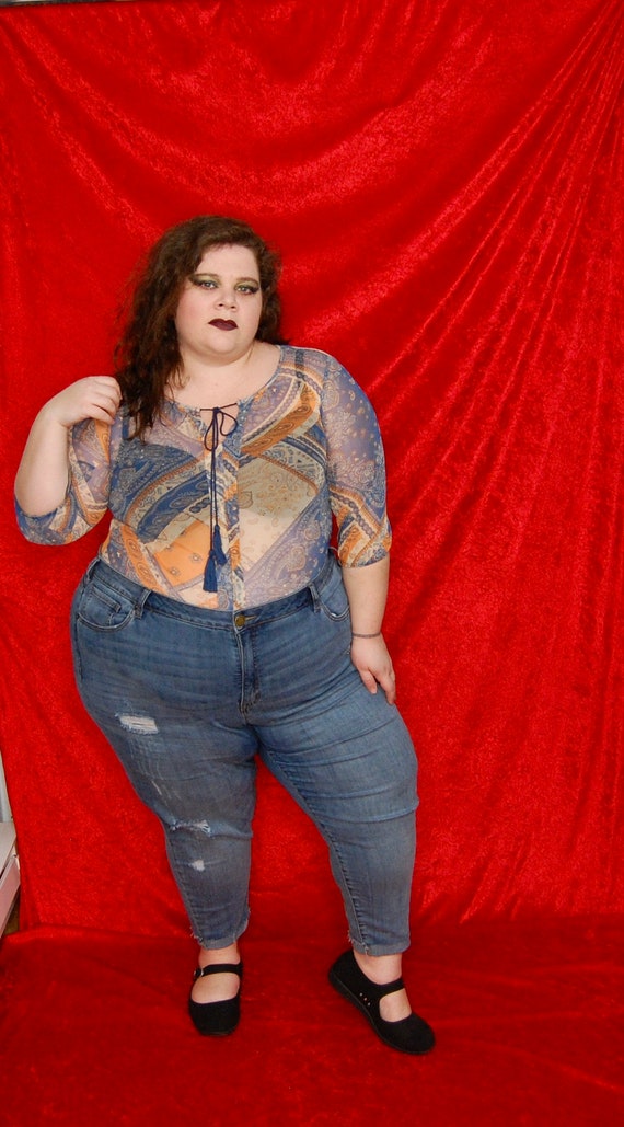 Plus-size Millennium Rodeo Looks // Y2k-era Sheer Blue and - Etsy