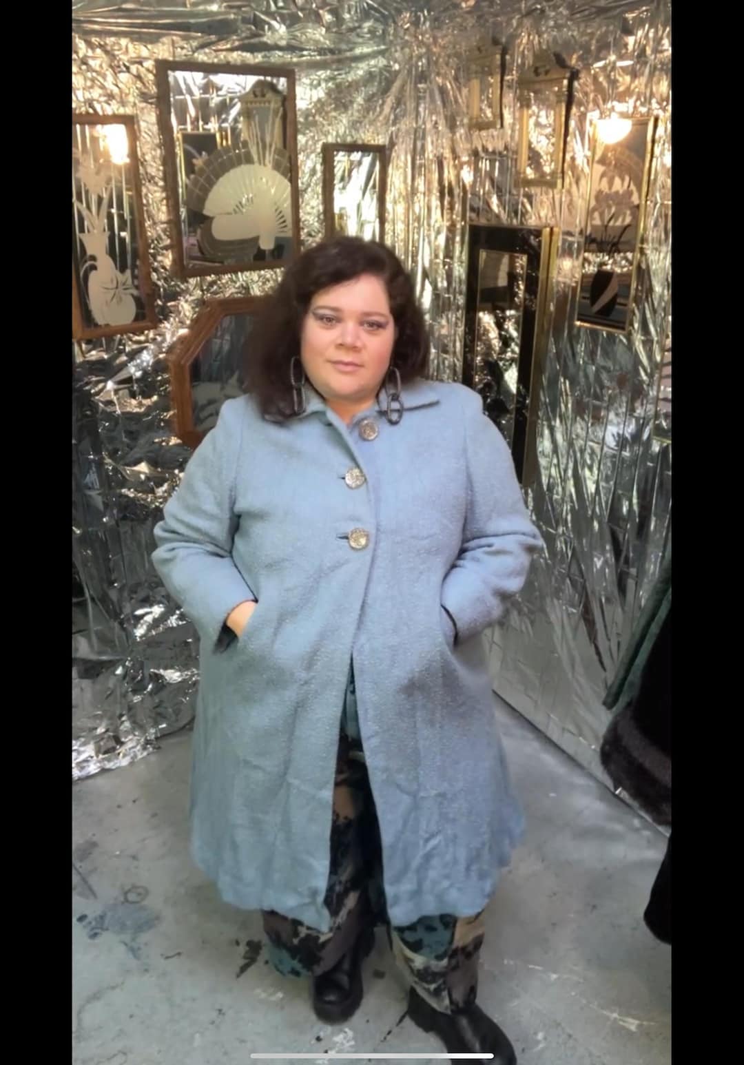 1960s Winter Promenade Looks // Rare Plus-size Custom-made Baby Blue ...