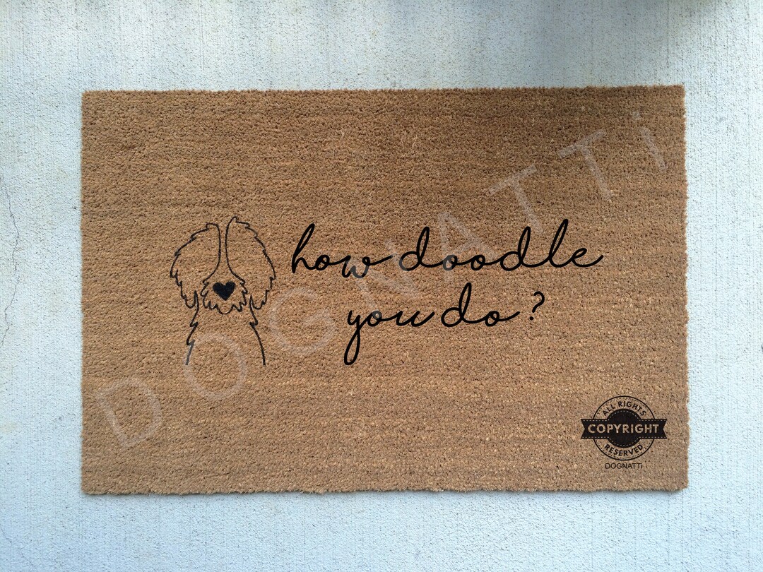 Doodle Doormat HOW DOODLE You DO outline Doodle//door Mat/goldendoodle ...
