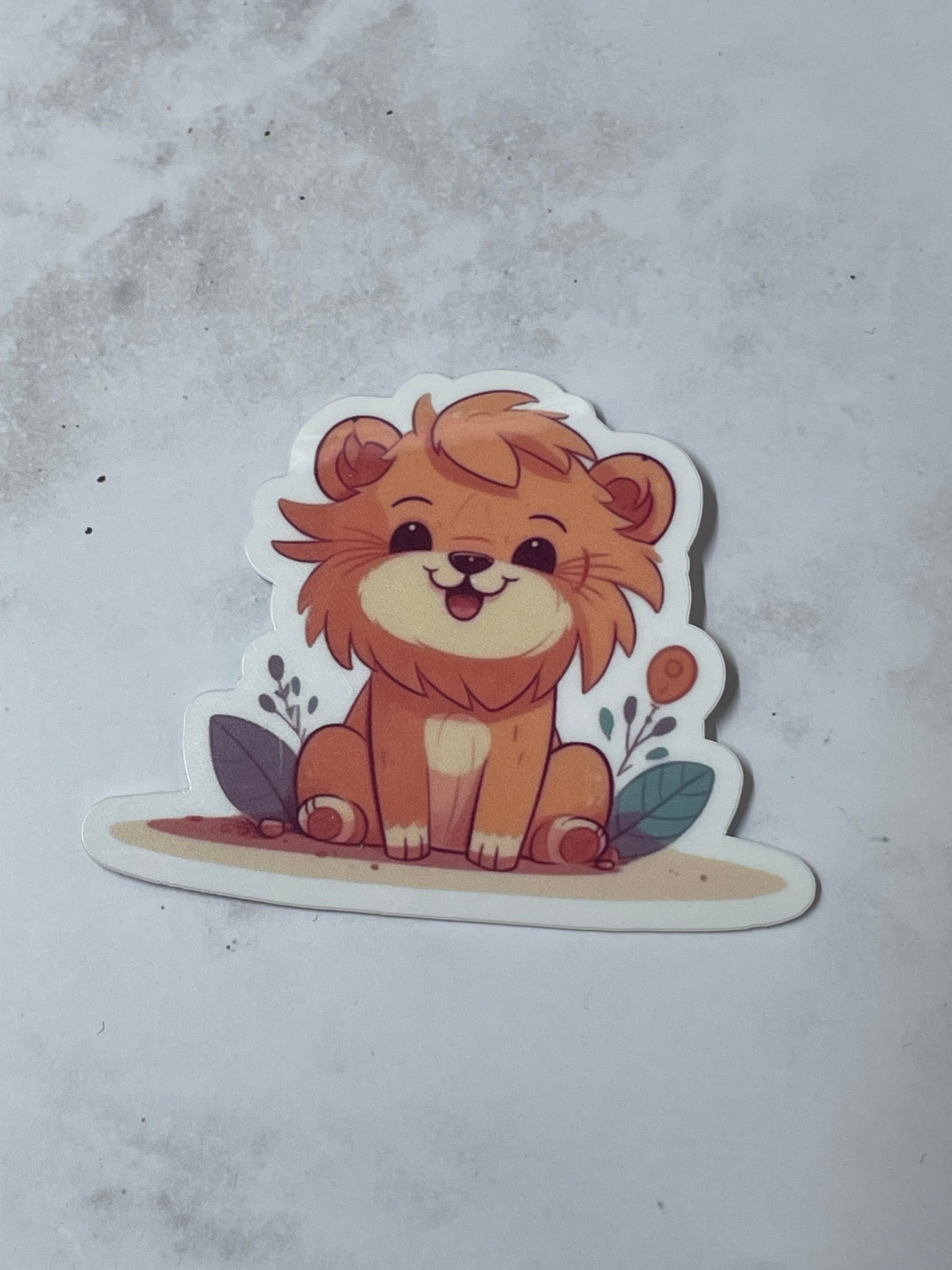 Cute Lion Sticker Lion Sticker Animal Sticker - Etsy