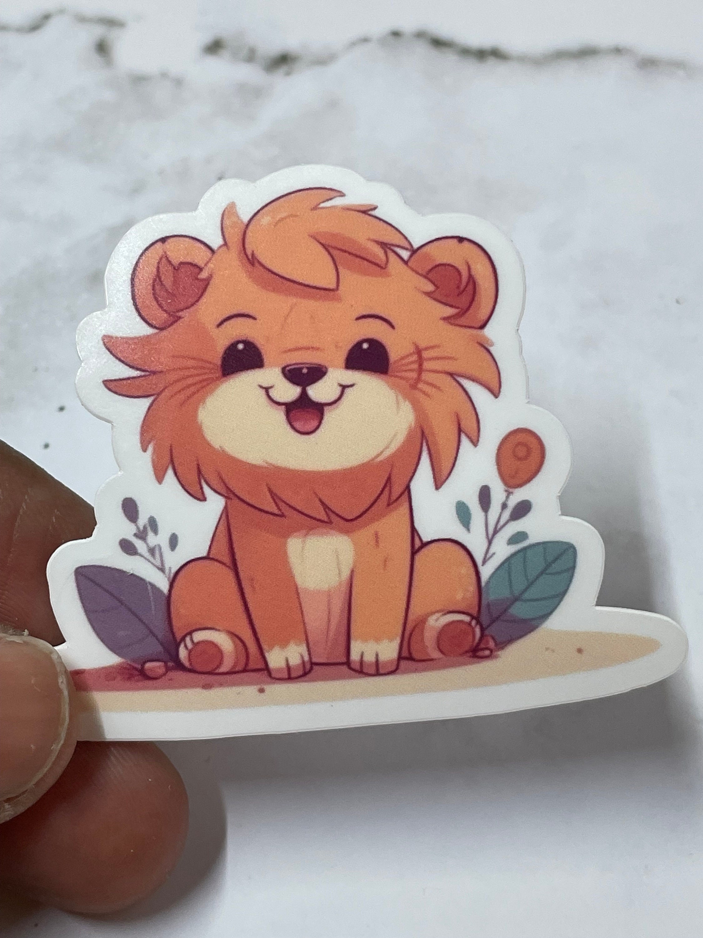 Cute Lion Sticker Lion Sticker Animal Sticker - Etsy