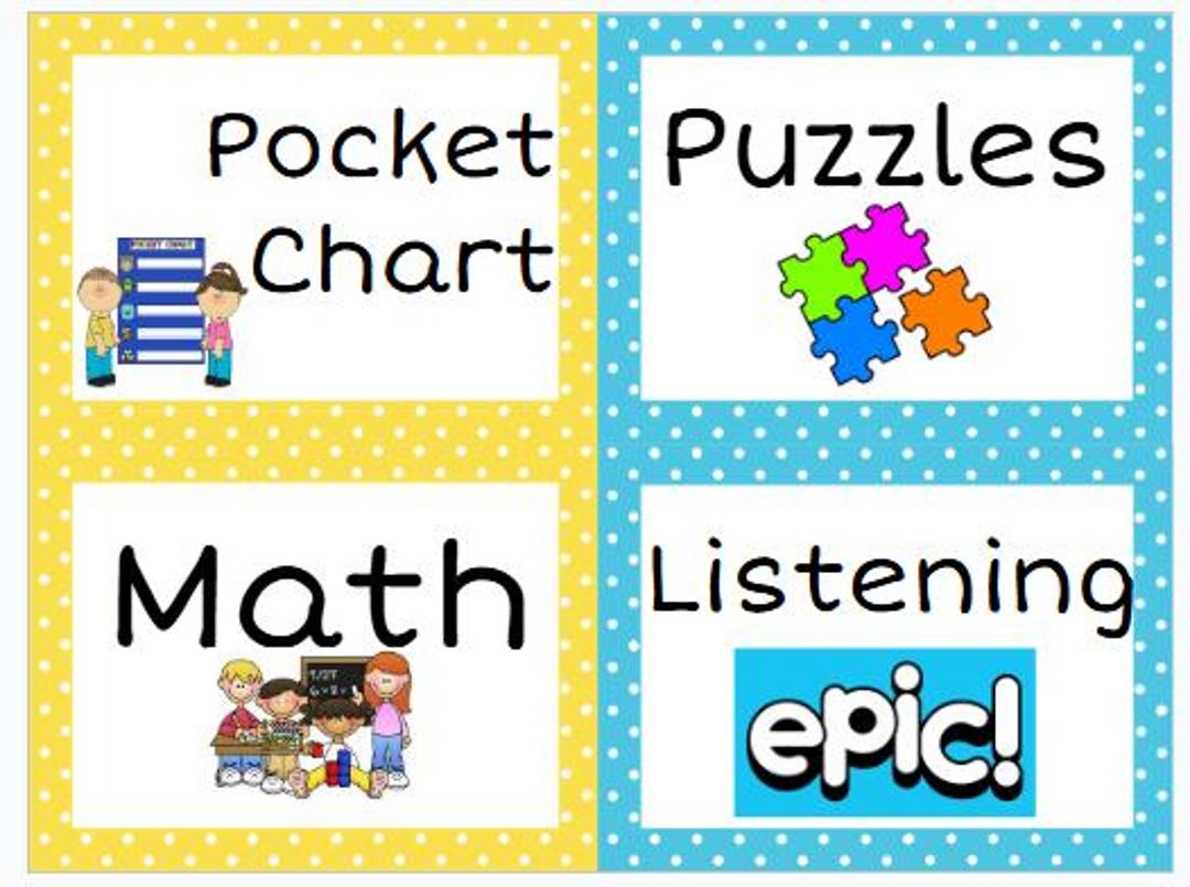Polka Dot Classroom Center Labels - Etsy