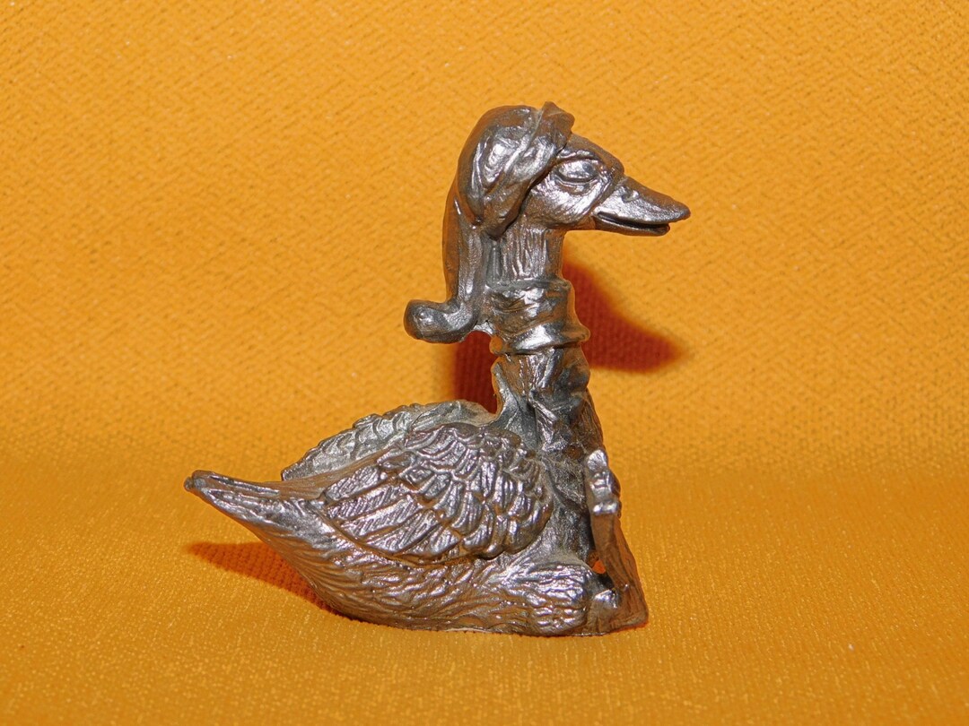 Solid Pewter Small Goose Figure Made in USA Mint Condition - Etsy