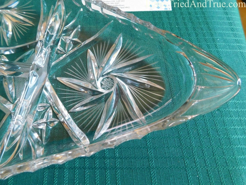 Pinwheel Crystal Divided Heart Shape Handled Condiment Dish - Etsy Canada