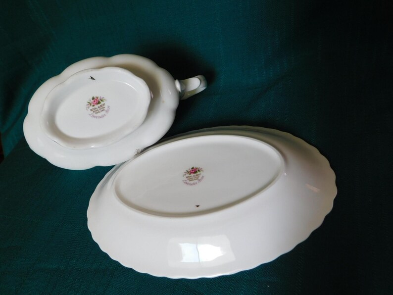 Royal Albert Lavender Rose (1970) Gravy Boat With Underplate Mint ...