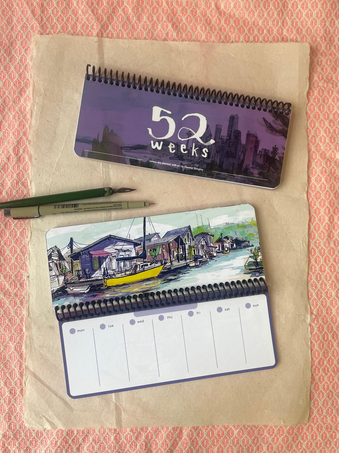 52 WEEKS Seven Day Planner | Flexible Dates | Travel Illustrations | 9 ...