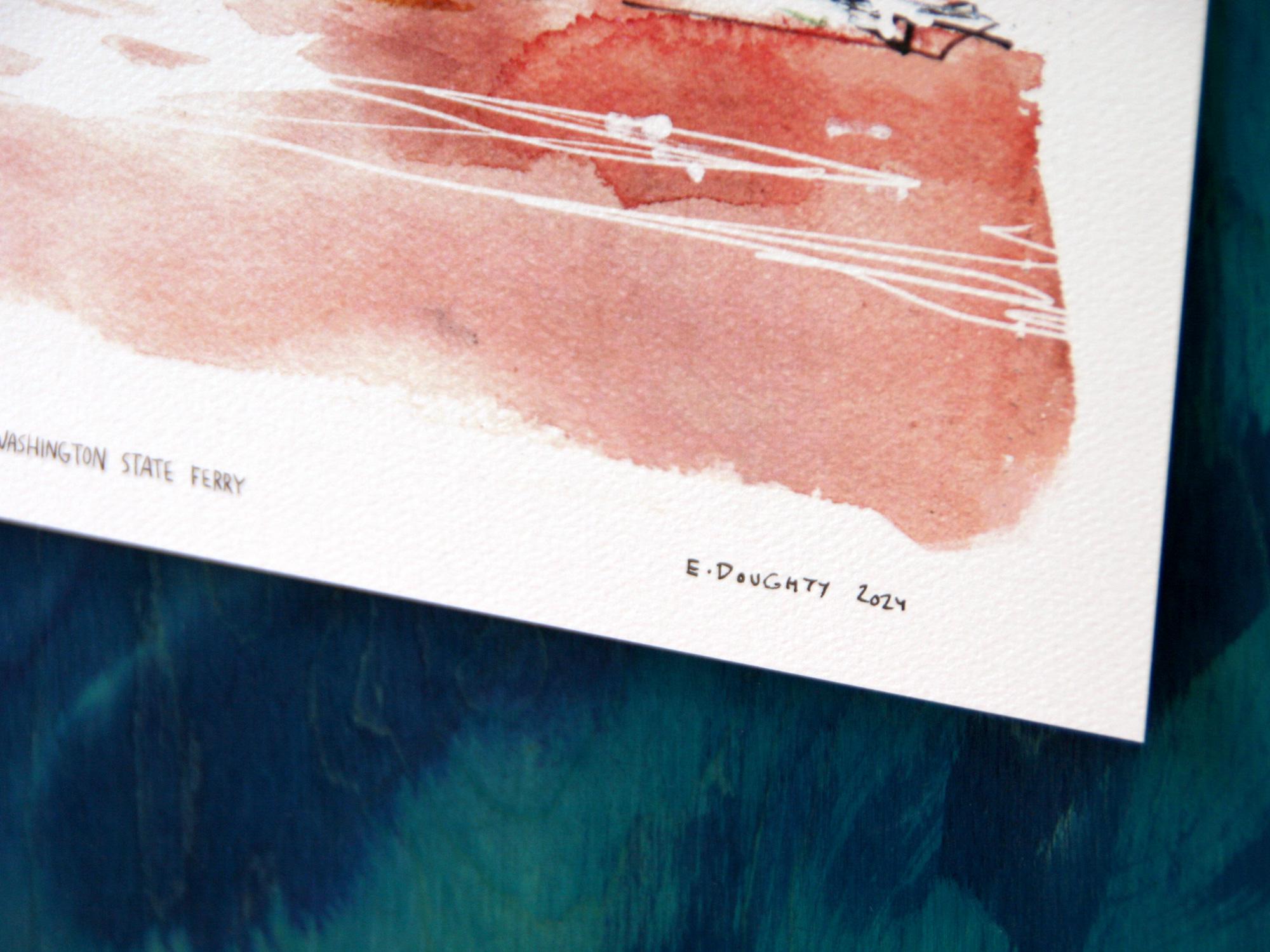 WASHINGTON STATE FERRY | West Seattle Watercolor | Puget Sound ...