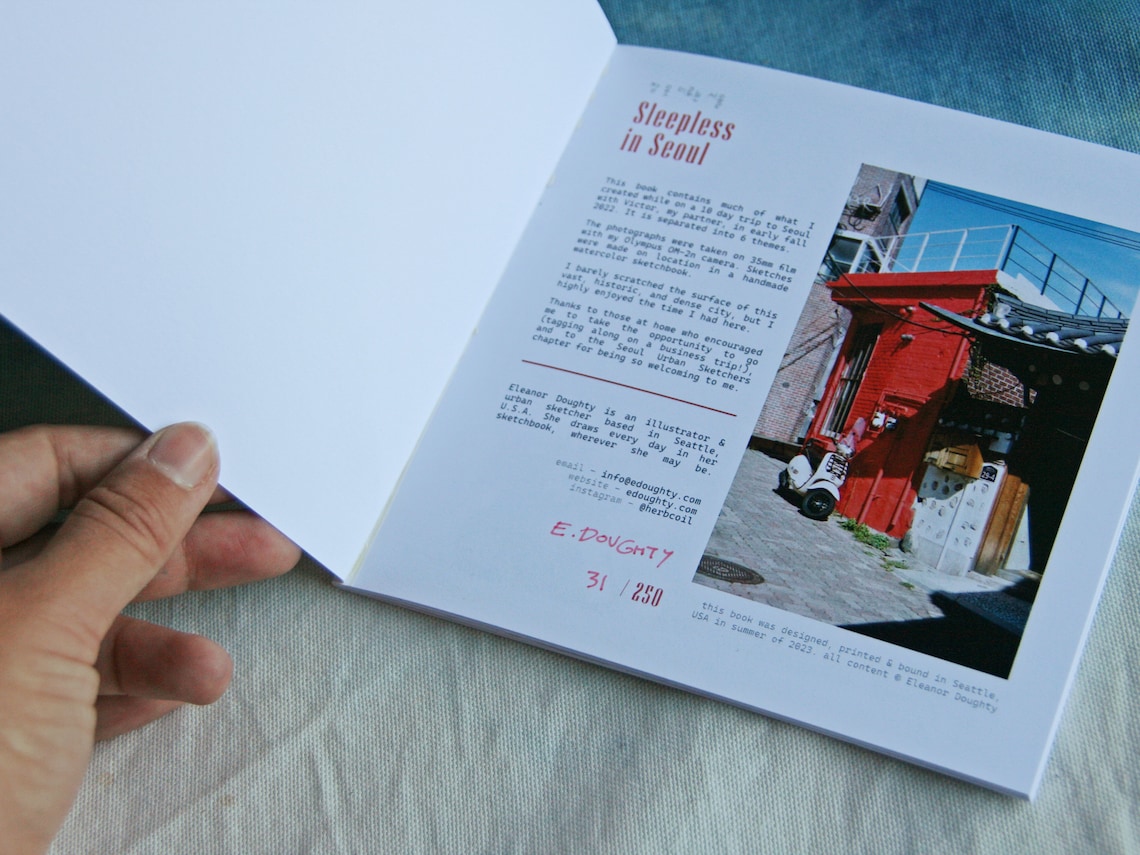 SLEEPLESS IN SEOUL | 32 Page Artist Book | Korea Travel Zine | Sketches ...