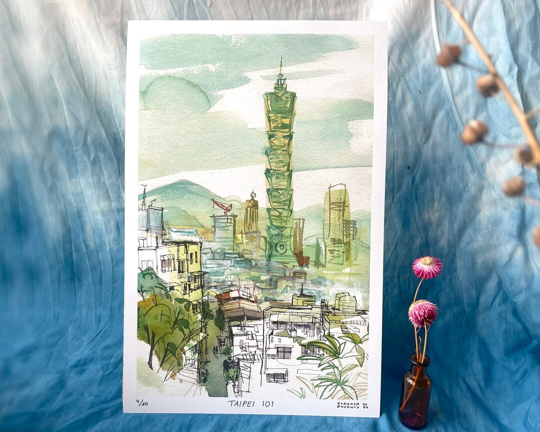 TAIPEI 101 台北101 | Taiwan 台灣 Watercolor Illustration | Architecture ...